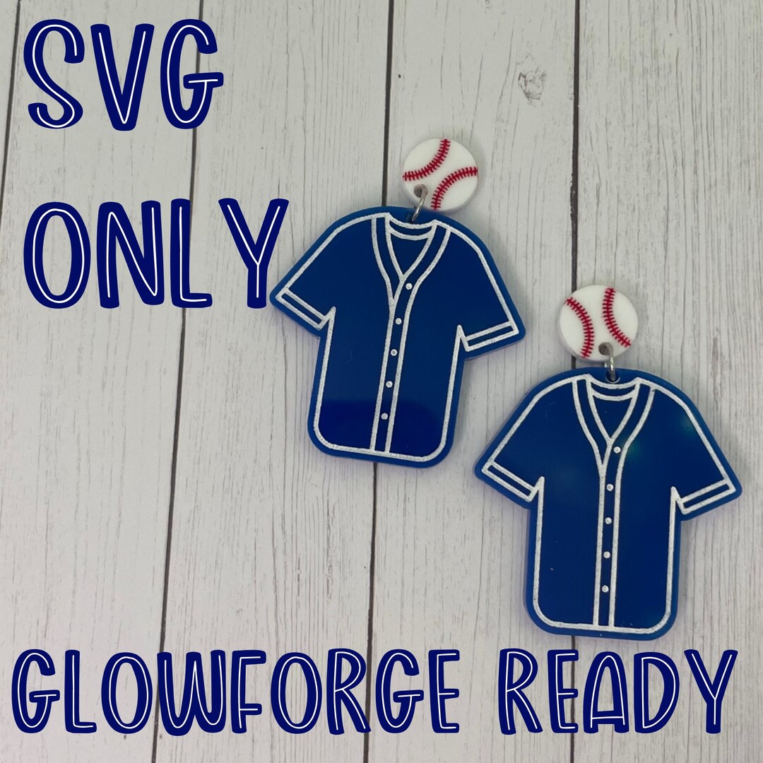 Baseball Jersey Earring File SVG for Glowforge Laser Cutter, Layered ...