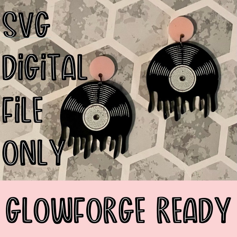 Dripping Record Earring File SVG for Glowforge Laser Cutter - Etsy