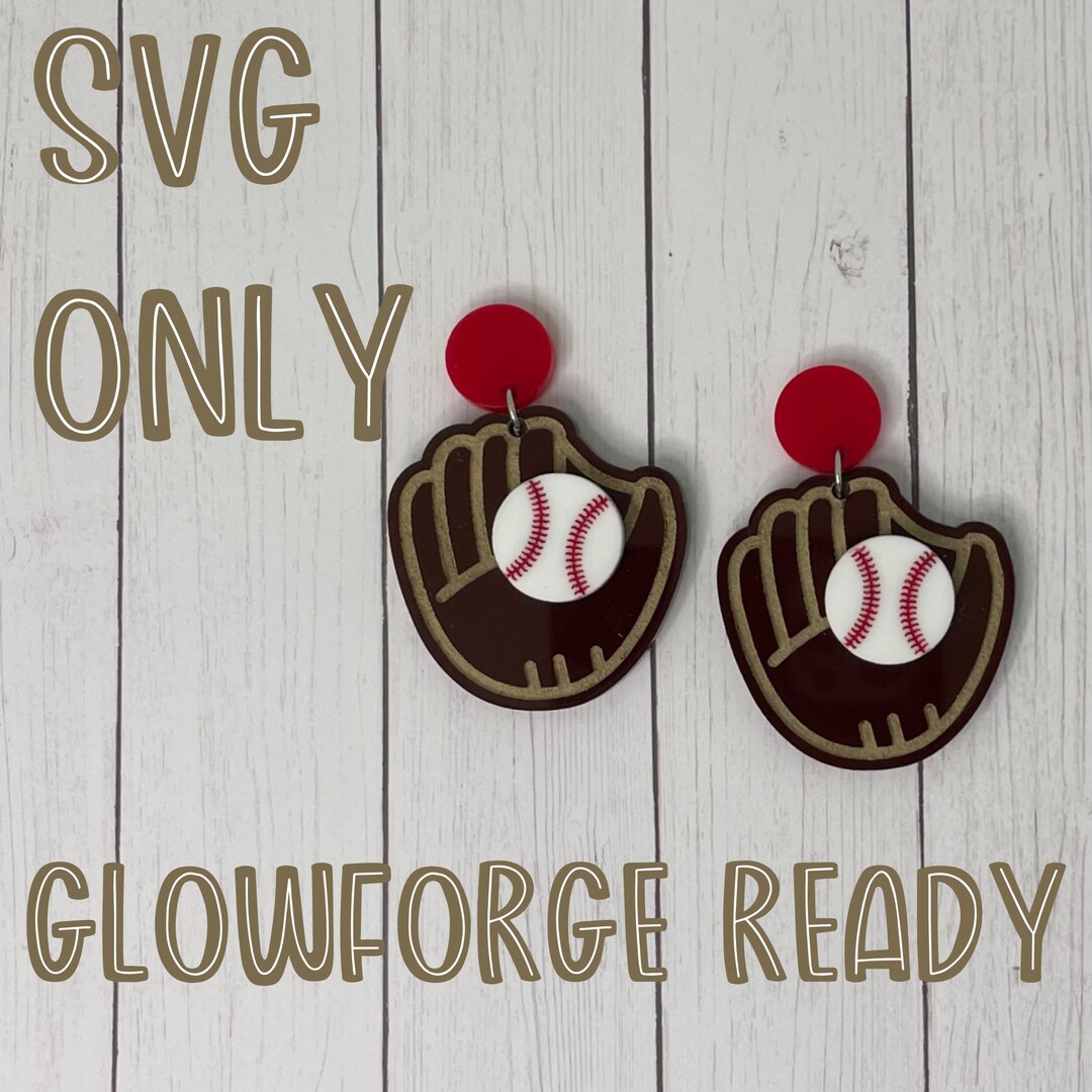 Baseball Glove Earring File SVG for Glowforge Laser Cutter, Layered ...