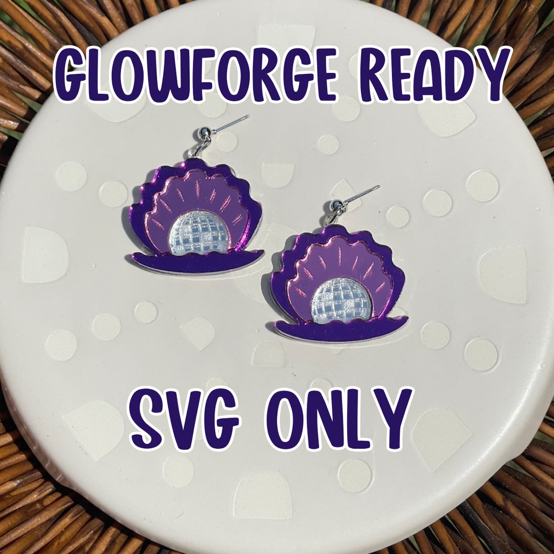 Disco Clam Earring File SVG for Glowforge Laser Cutter, Layered Acrylic ...