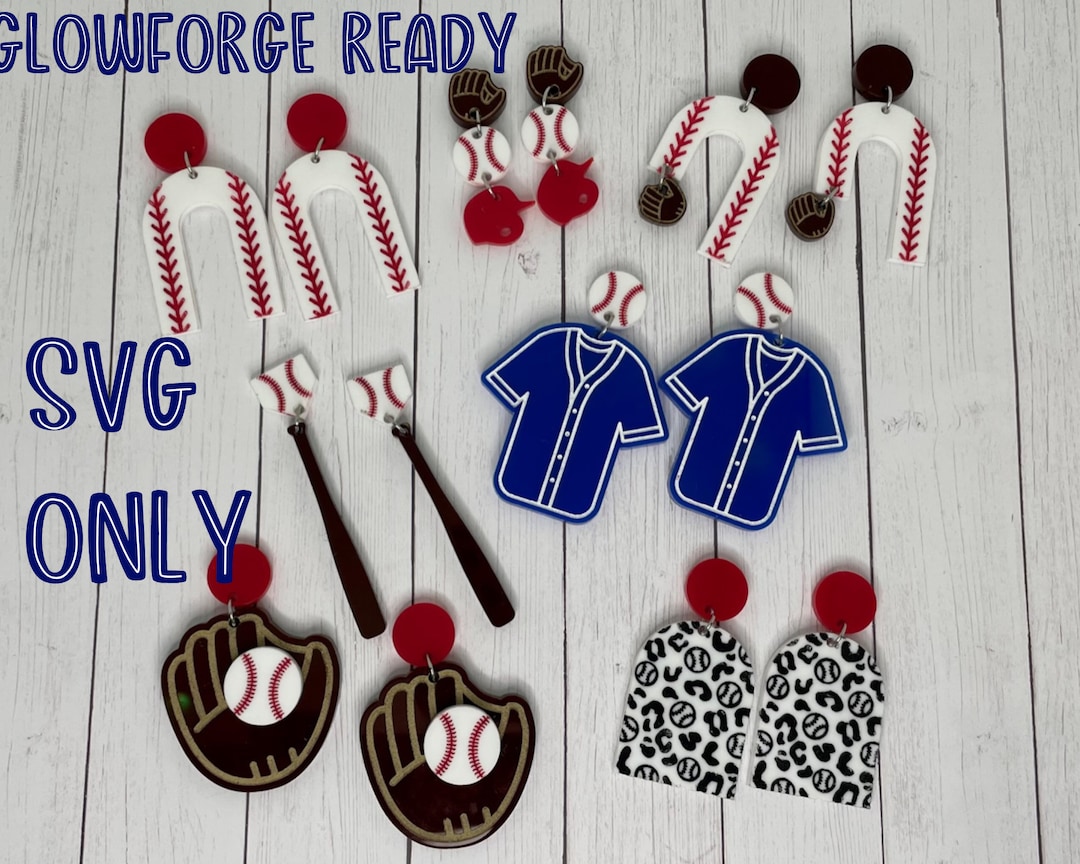 Baseball Earring Bundle, Laser Cut Earring File, Earring SVG, Jersey ...