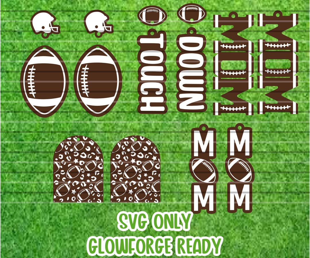 Football Earring Bundle, Laser Cut Earring File, Earring SVG, Mama ...