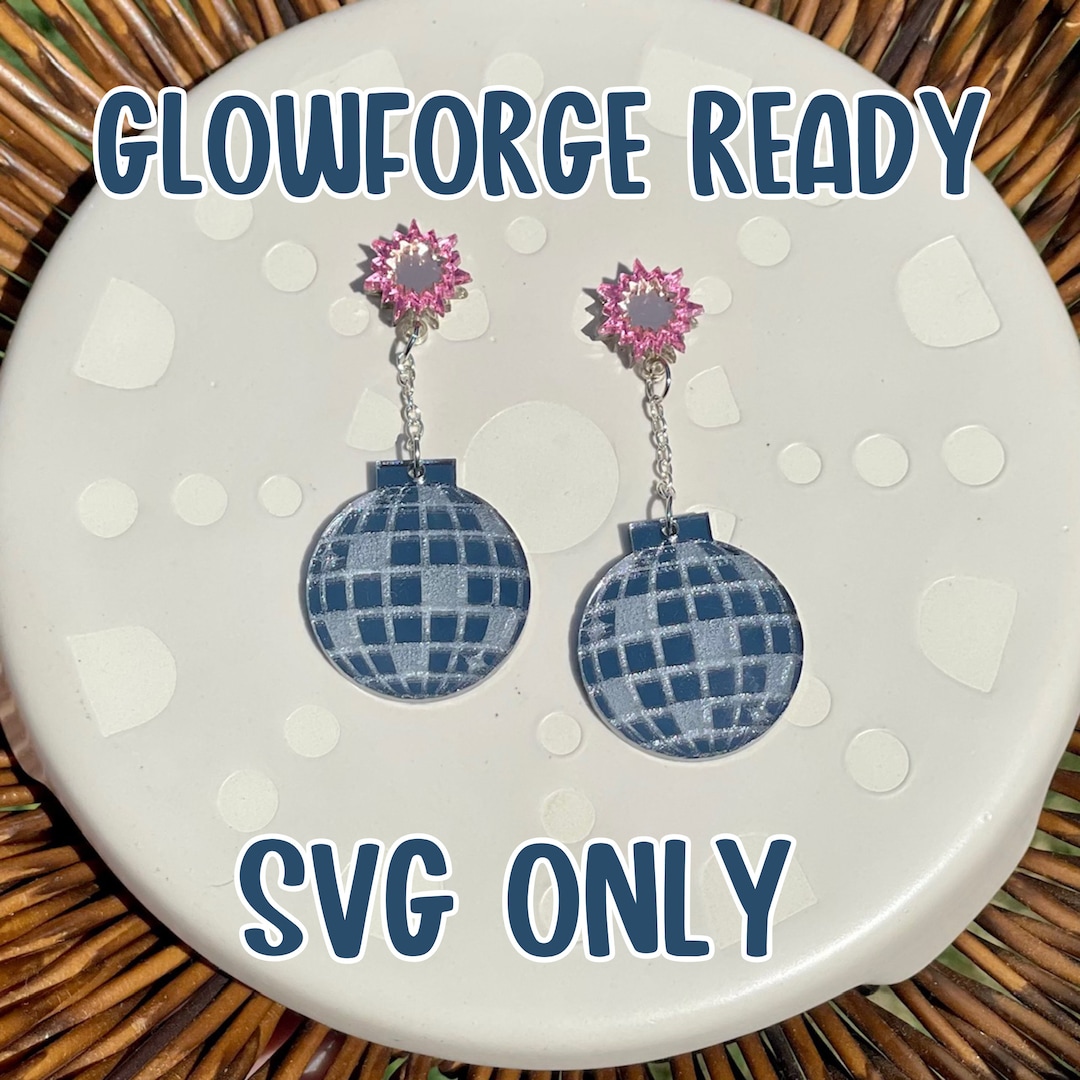 Disco Bomb Earring File SVG for Glowforge Laser Cutter, Layered Acrylic ...