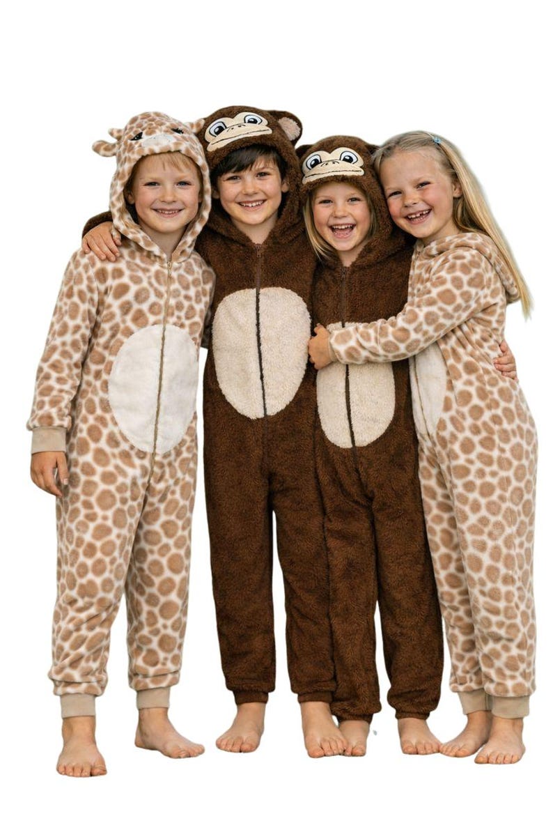 Kids Animal Onesie Costume | World Book Day Outfit | Monkey & Giraffe ...