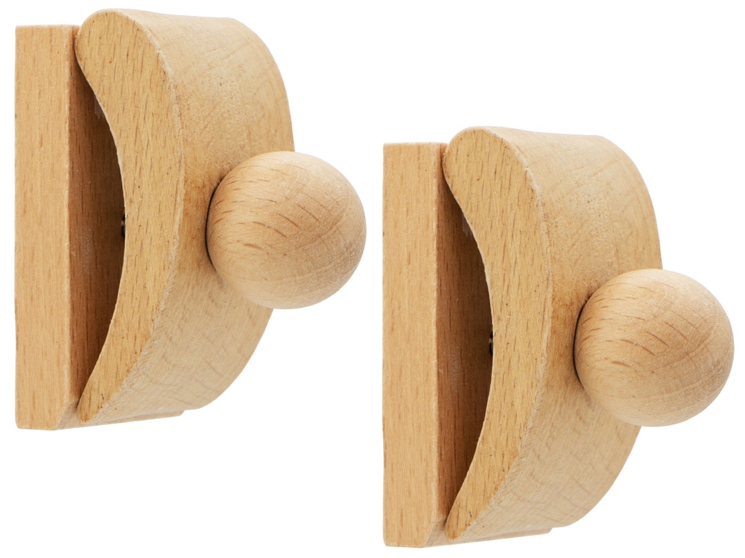 Quilt Hanger 2pcs, Wall Hanging Clips for Quilt and Rug, Natural Wood ...