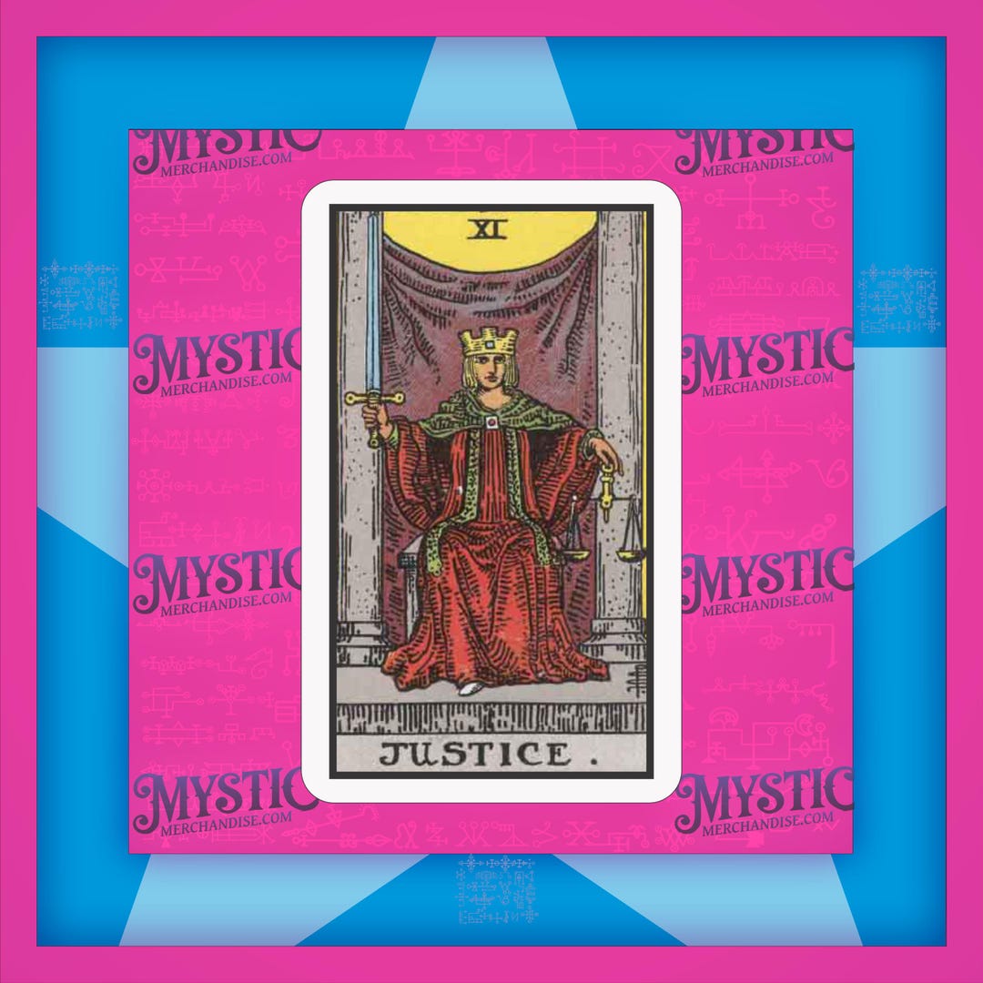 Justice Tarot Card - Vinyl Sticker Decal - Full Color CAD Cut Car ...