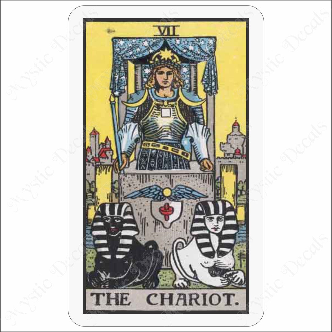 The Chariot Tarot Card - Vinyl Sticker Decal - Full Color CAD Cut Car ...