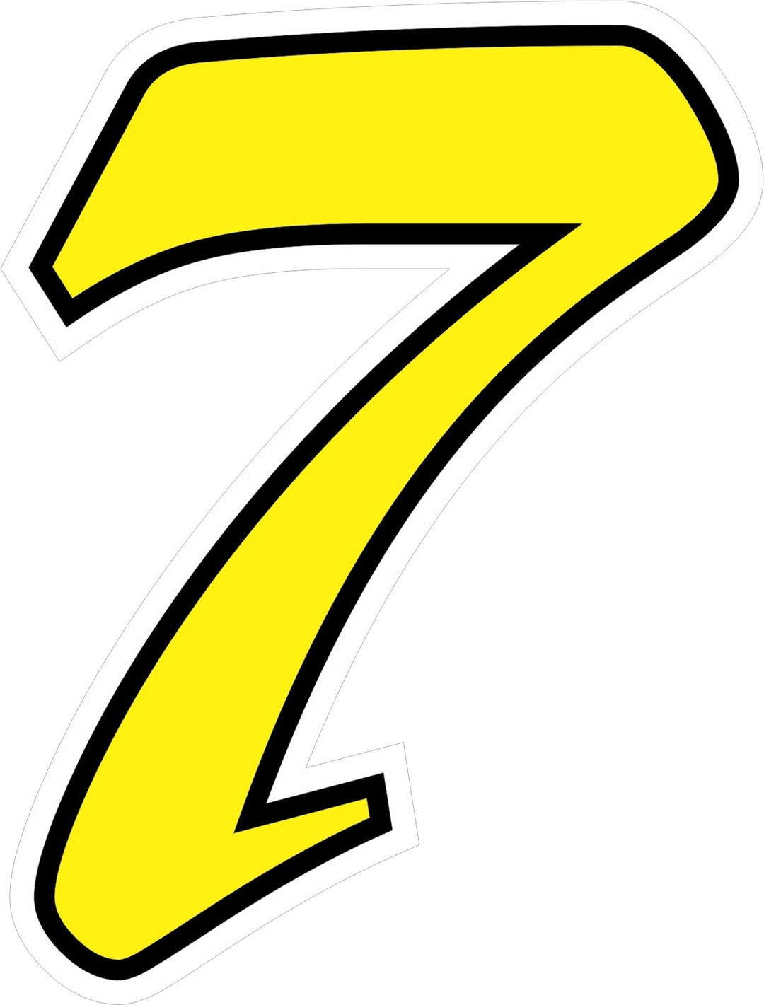 Number 7 - Racing Number - Vinyl Sticker Decal - Full Color CAD Cut Car ...