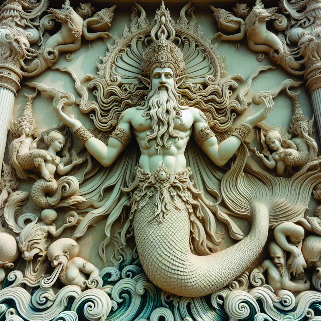 The Canaanite God Yam 003 God of the Sea and Rivers, Often Depicted as ...