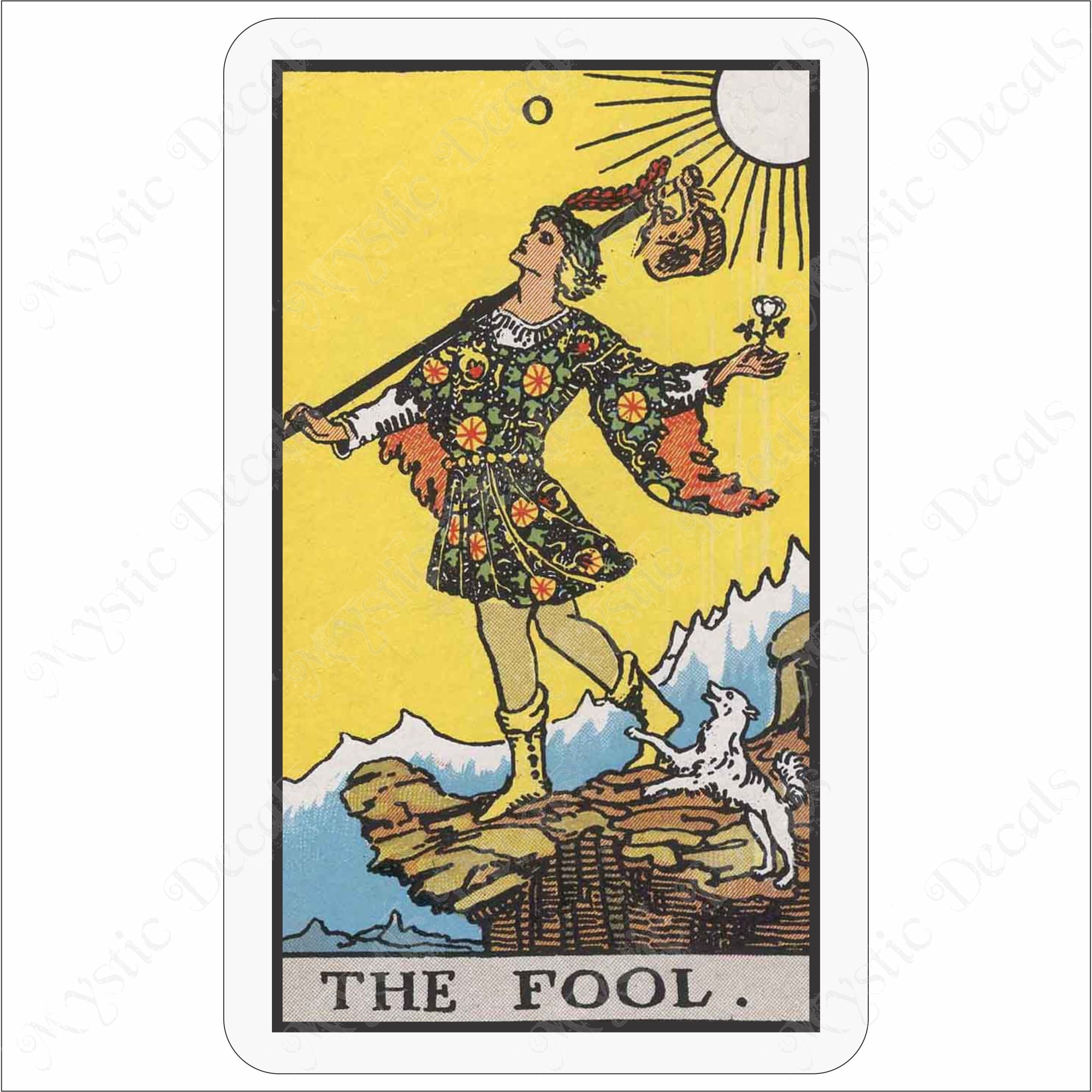 The Fool Tarot Card Vinyl Sticker Decal Full Color CAD Cut - Etsy