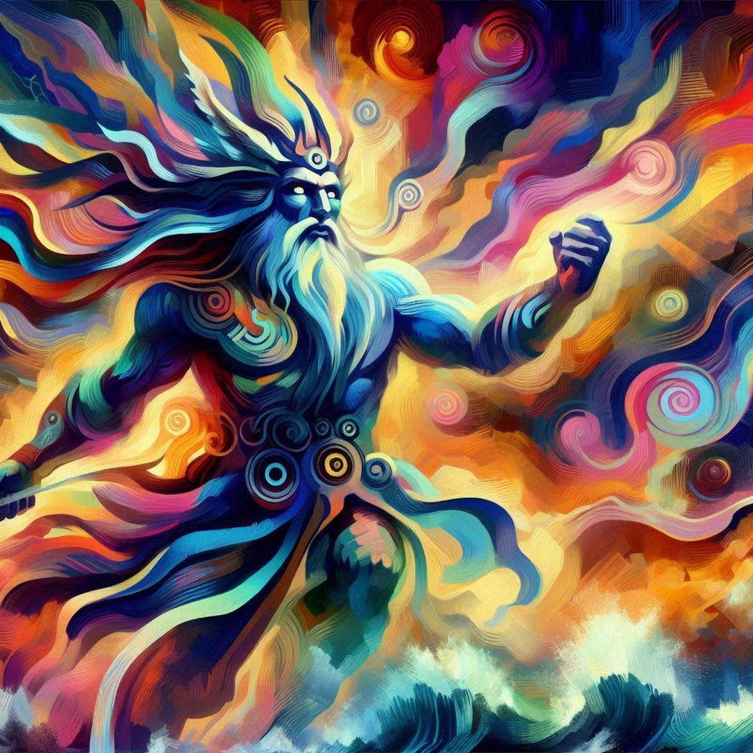 Vibrant Painting of Gitche Manitou - Vinyl Sticker Decal - Full Color ...