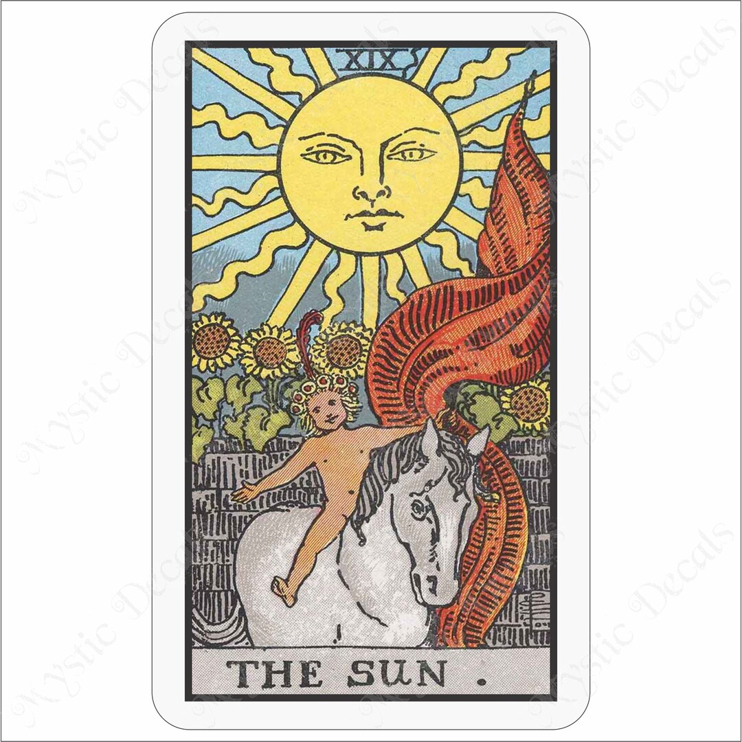 The Sun Tarot Card - Vinyl Sticker Decal - Full Color CAD Cut Car ...
