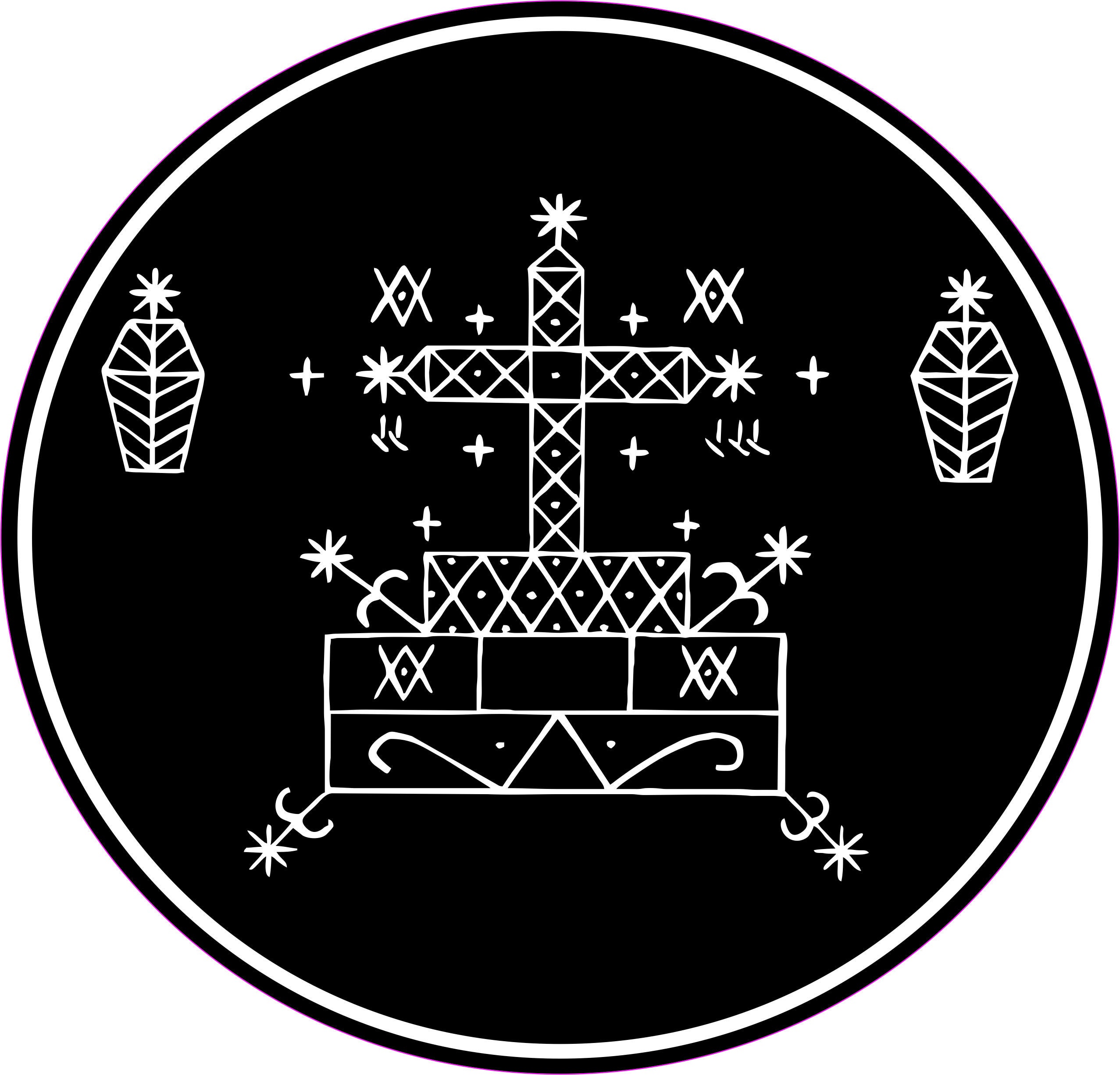 Baron Samedi Sigil Veve - Vinyl Sticker Decal - Voodoo Black and White ...