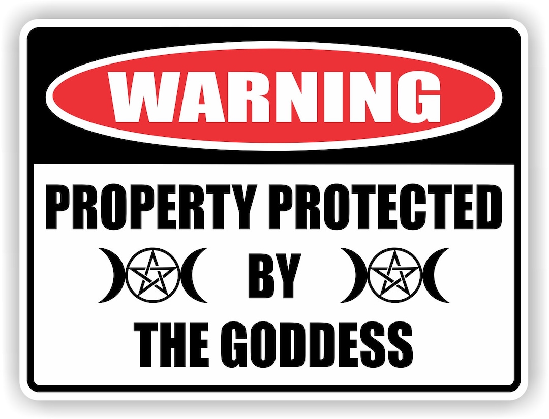 Funny Warning Sign Vinyl Sticker Decal PROPERTY PROTECTED by the ...