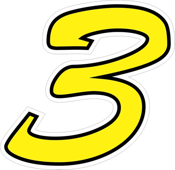 Number 3 Racing Number Vinyl Sticker Decal Movie Full - Etsy