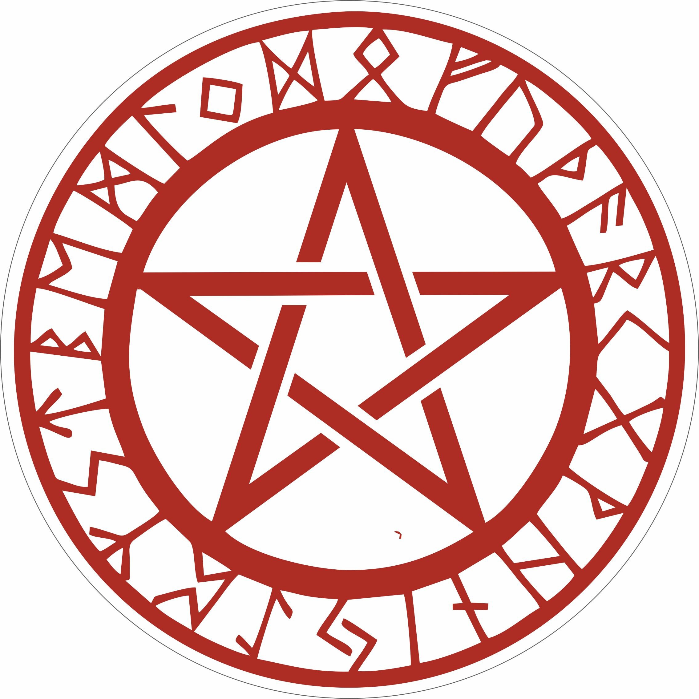 Norse Pentagram Rune - Vinyl Sticker Decal - Full Color Magic Wicca ...