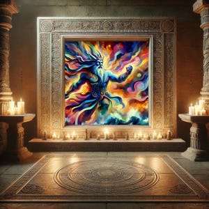 Vibrant Painting of Gitche Manitou - Vinyl Sticker Decal - Full Color ...