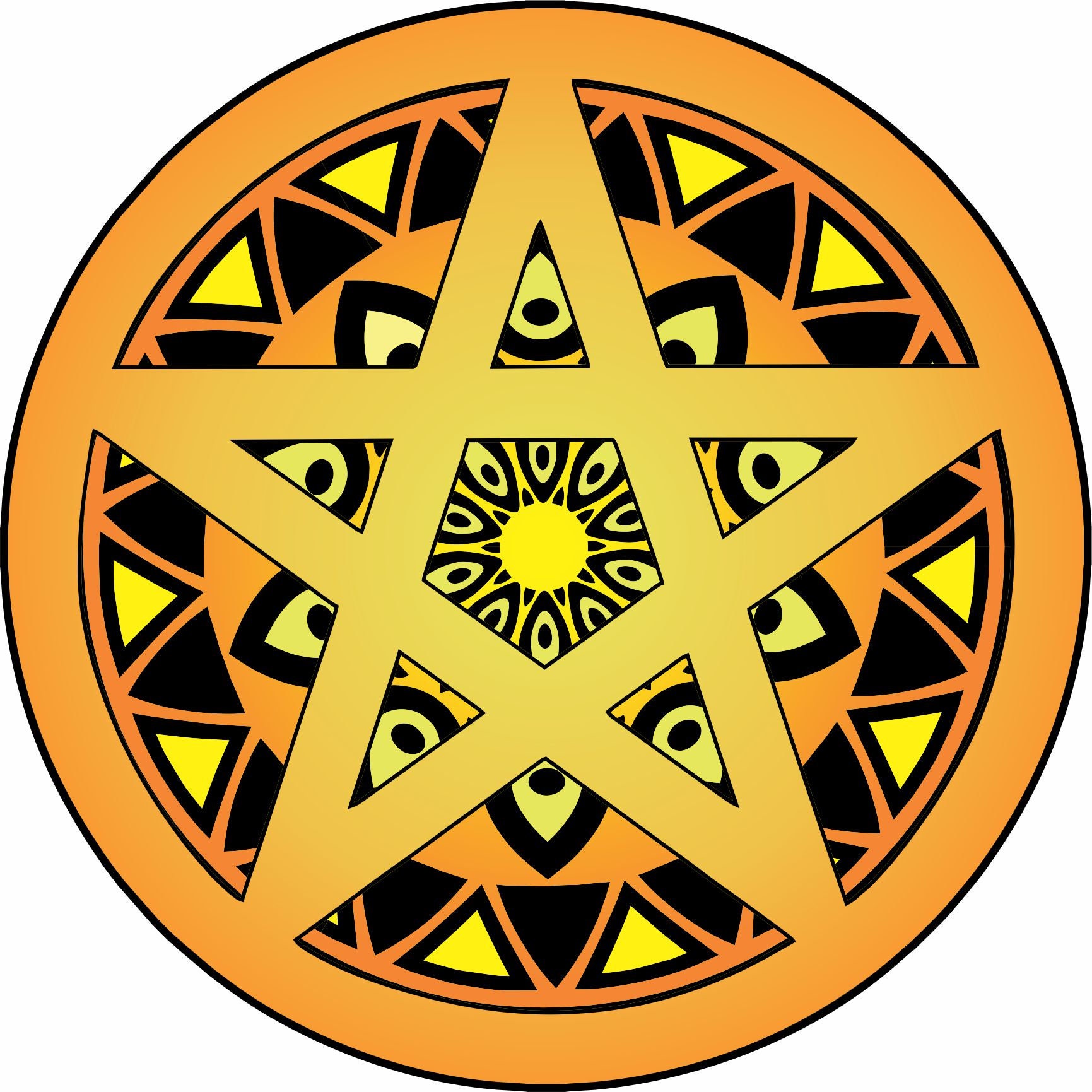 Pentacle Mandala 007 Vinyl Sticker Decal Full Color Cad | Etsy