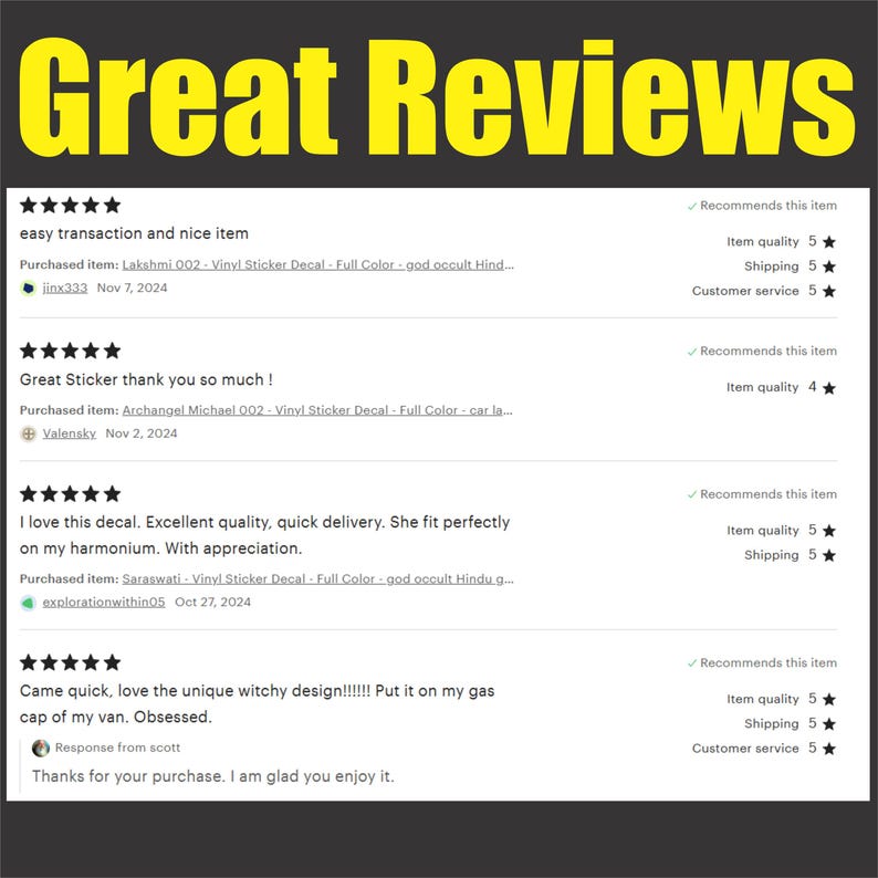 67. Eyael Angel Sigil Eiael Adhesivo de vinilo A todo color dios ...