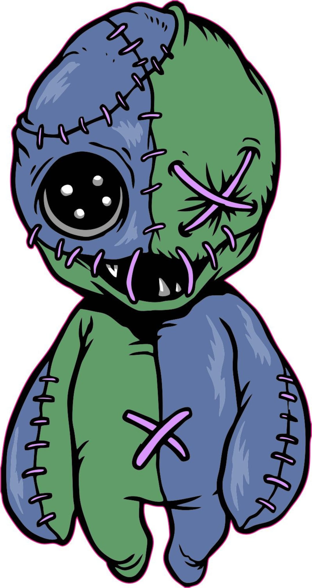 Cute Voodoo Doll - Vinyl Sticker Decal - Voodoo Occult Magick Goth - Etsy