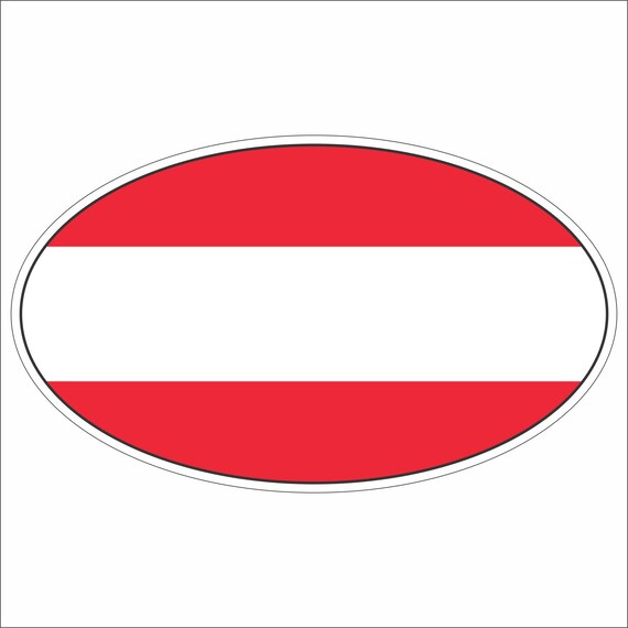 Austria Ovel Flag Vinyl Sticker Decal Full Color World | Etsy
