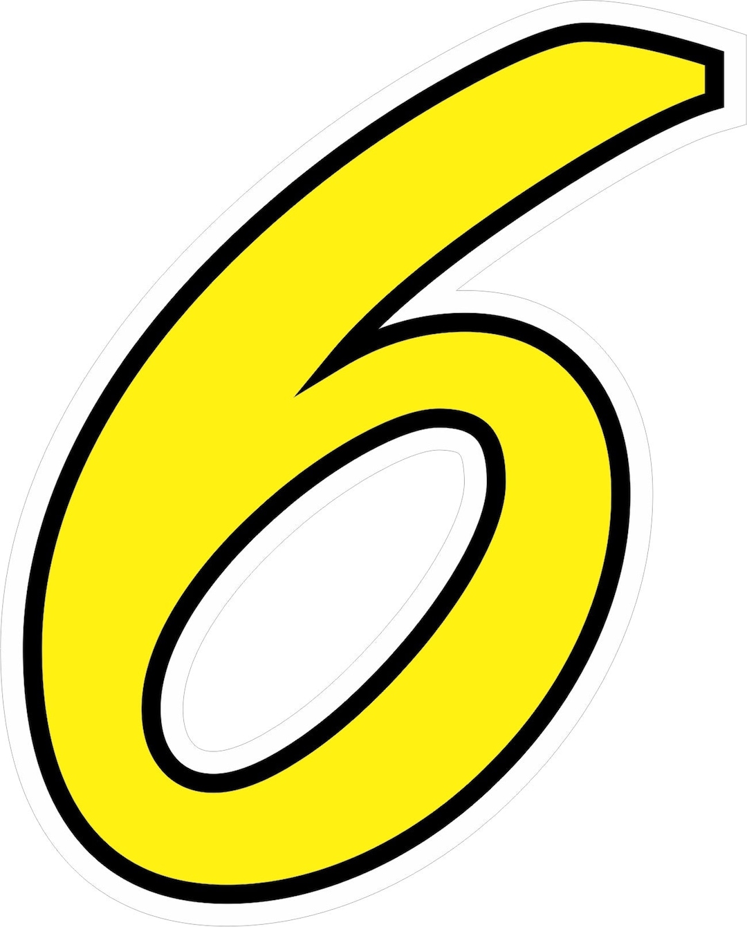 Number 6 - Racing Number - Vinyl Sticker Decal - Movie Full Color CAD ...