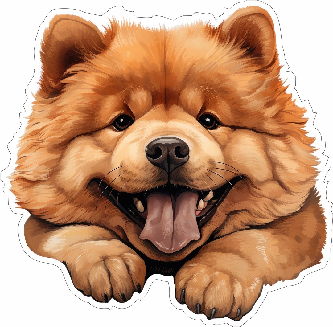 Chow Chow Peeking Dog Vinyl Sticker Decal Full Color Cad Cut Dog Breed ...