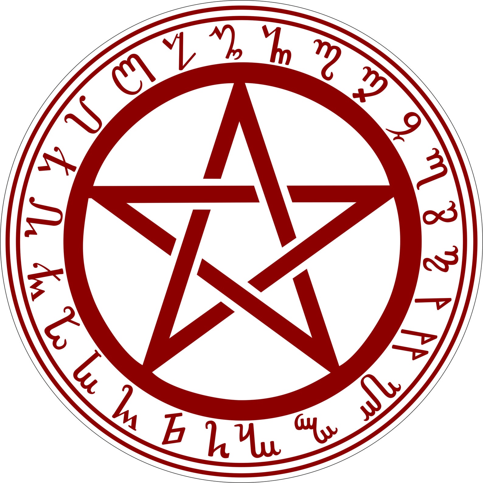 Theban Protection Pentagram Vinyl Sticker Decal Magic Wicca Occult ...