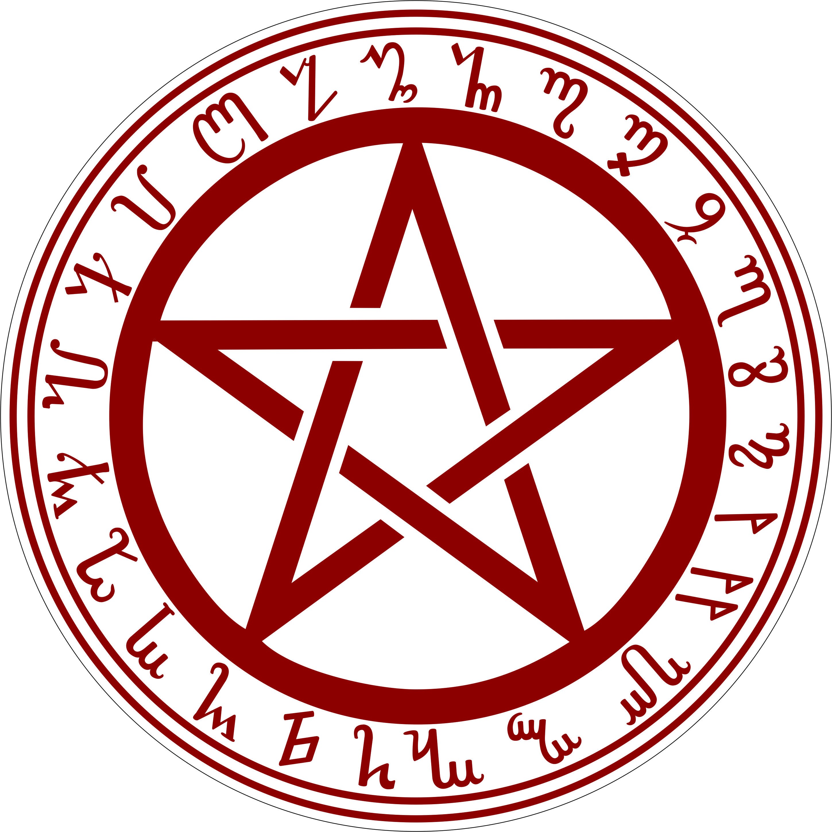 Theban Protection Pentagram Vinyl Sticker Decal Magic Wicca Occult ...