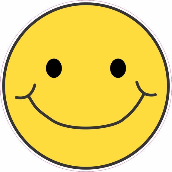 Smiley Face Vinyl Sticker Decal Full Color car laptop | Etsy