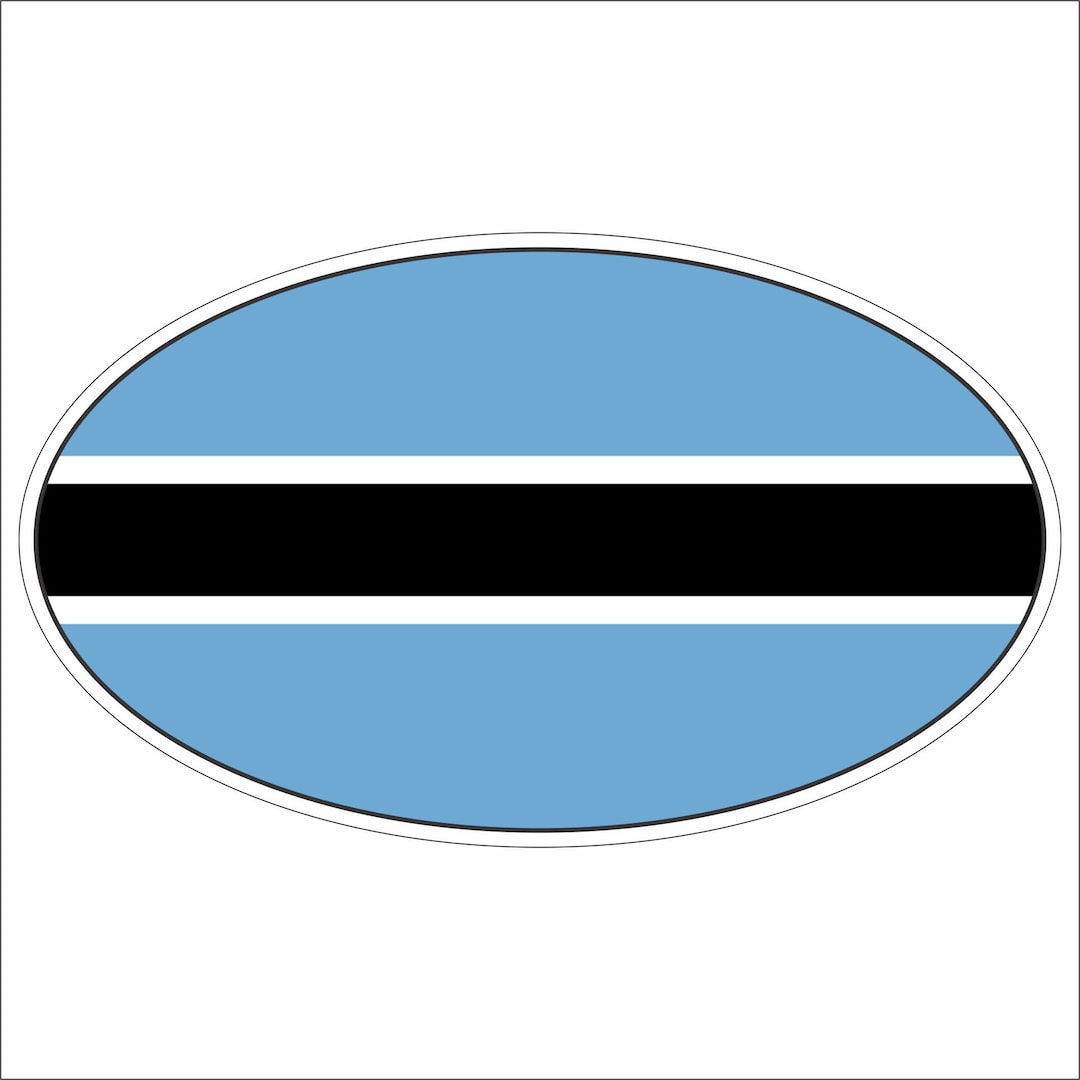 Botswana Ovel Flag - Vinyl Sticker Decal - Full Color - World Flags Car ...