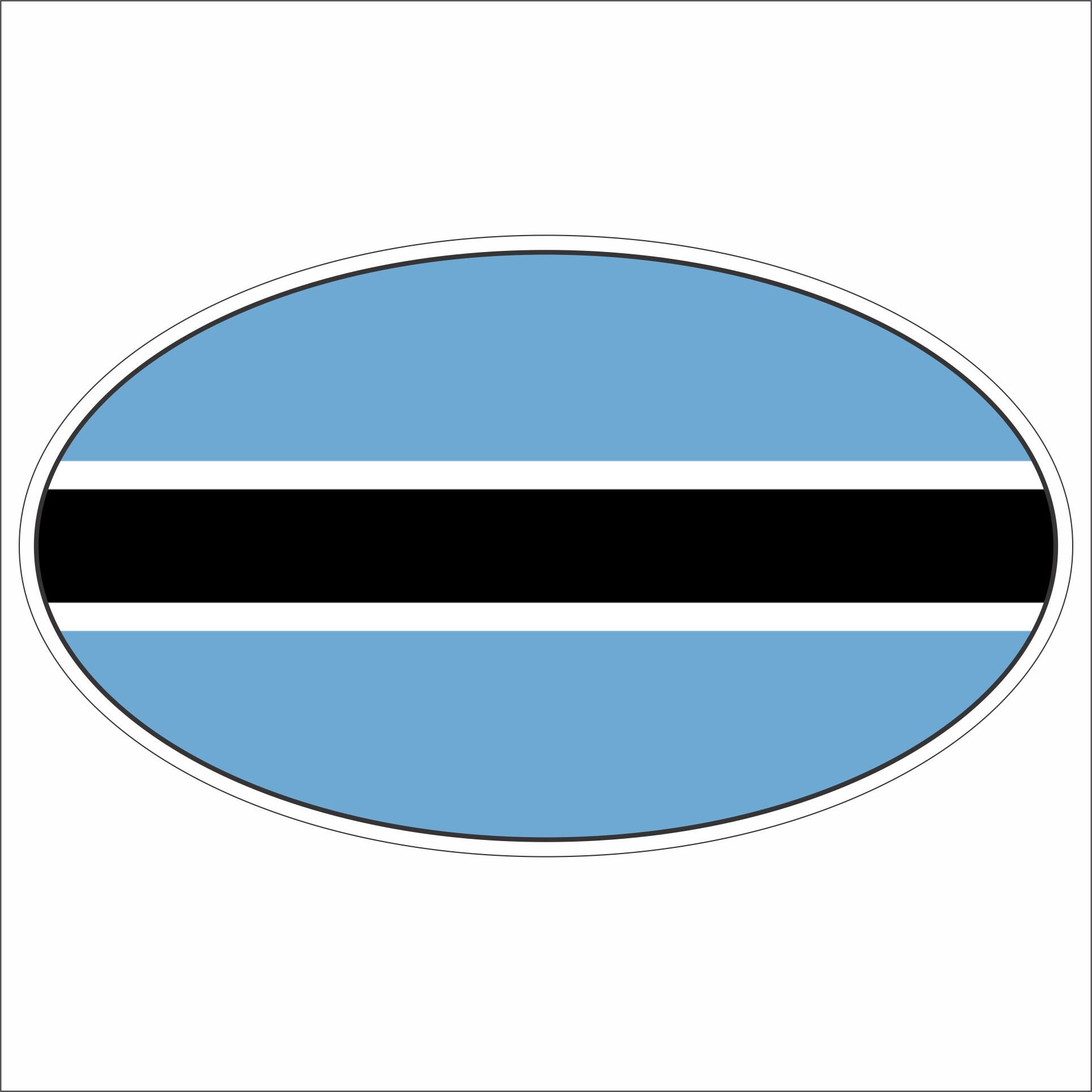Bumper Stickers Botswana Ovel Flag world flags car laptop Vinyl Sticker ...