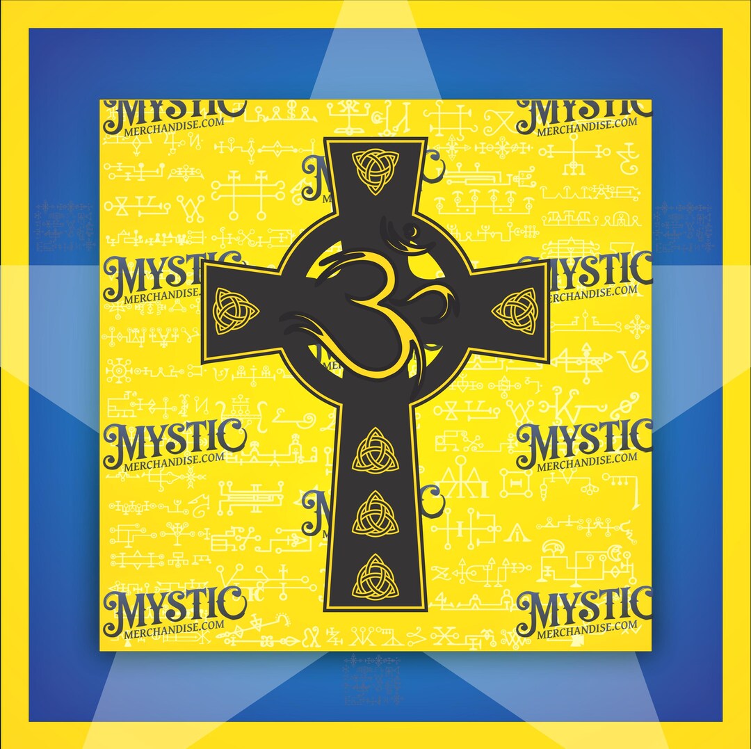 Fancy Om Celtic Cross - Vinyl Sticker Decal - Occult Full Color CAD Cut ...