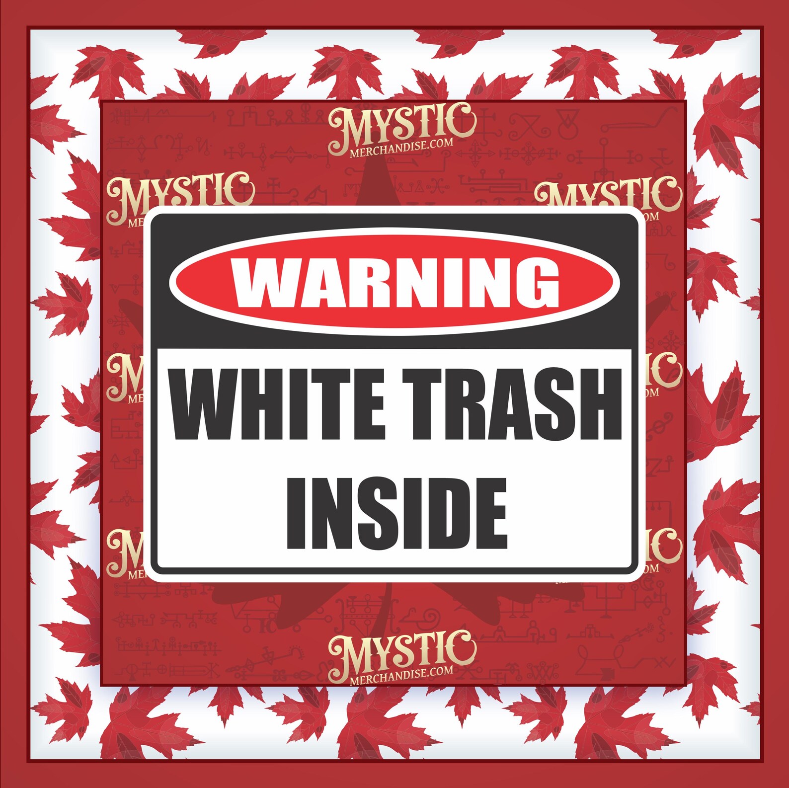 Funny Warning Sign - Vinyl Sticker Decal - WHITE TRASH INSIDE - Etsy