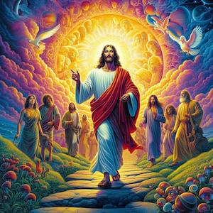 1960 Psychedelic Jesus on A Spiritual Journey - Vinyl Sticker Decal ...