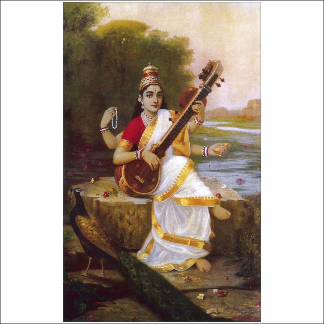 Saraswati Vinyl Sticker Decal Full Color God Occult Hindu Goddess - Etsy