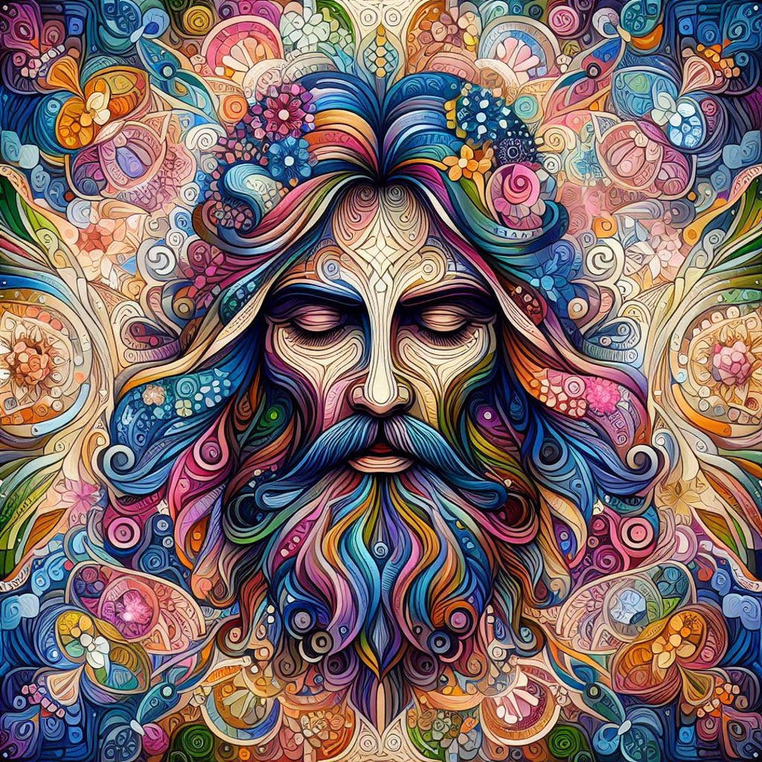 Psychedelic Jesus Christ Vinyl Sticker Decal Full Color Christian Car ...