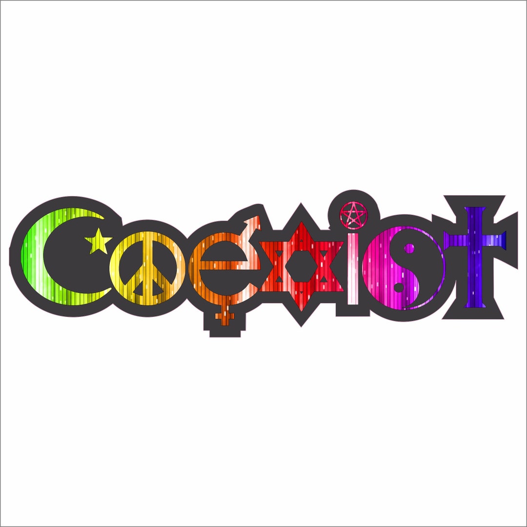 Coexist Black Background Vinyl Sticker Decal Full Color Bumper Car ...