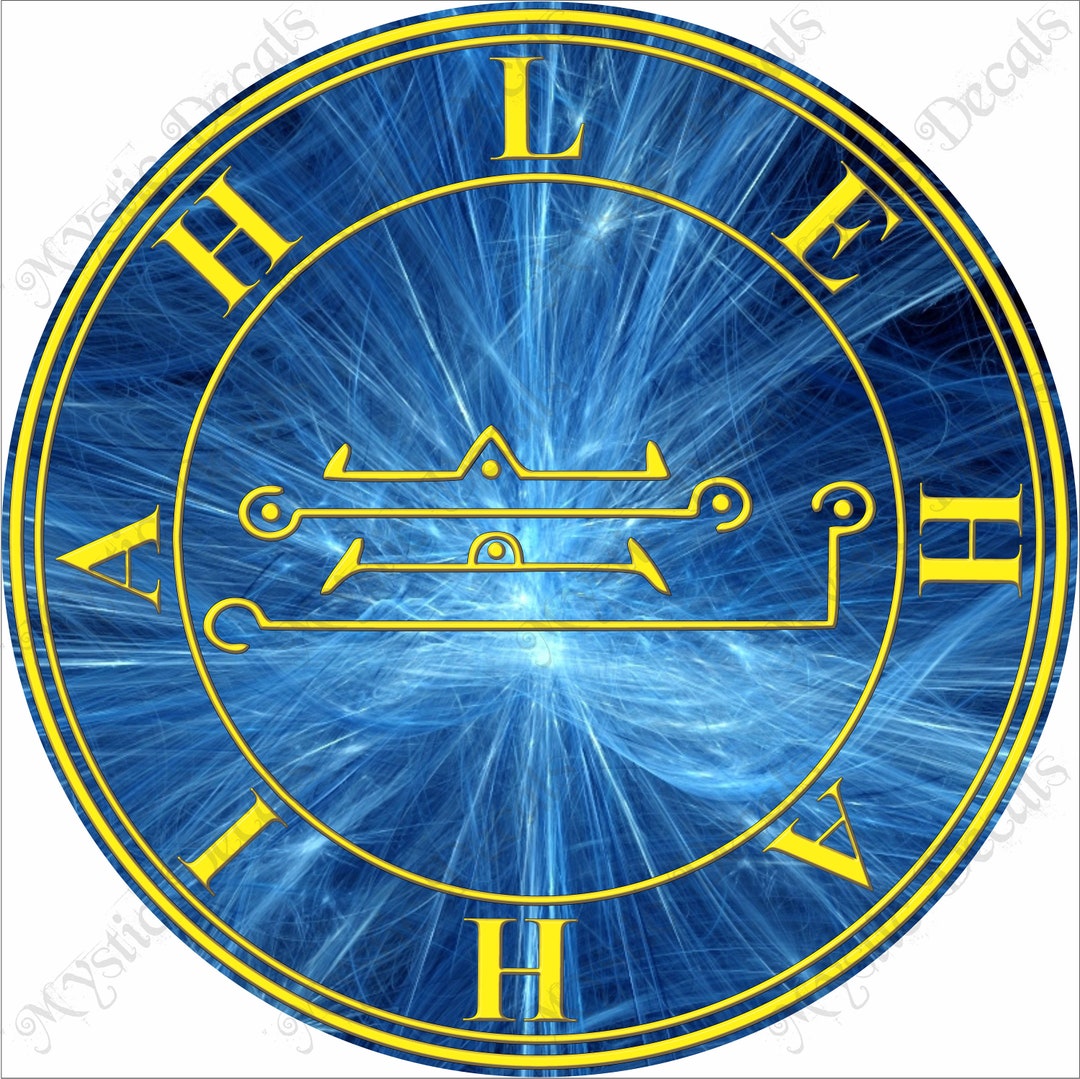 34 Lehahiah Angel Sigil Vinyl Sticker Decal Full Color God Occult