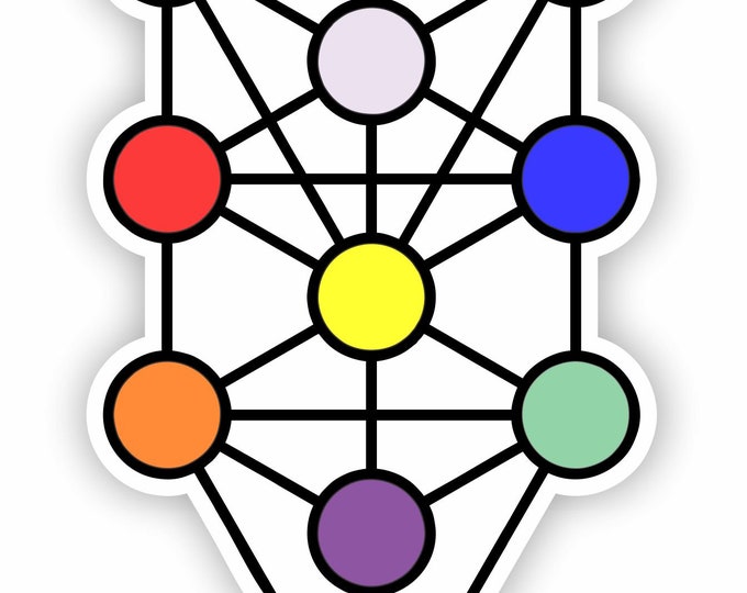 Kabbalah Tree of Life - Vinyl Sticker Decal - Full Color Cad Cut Magick ...