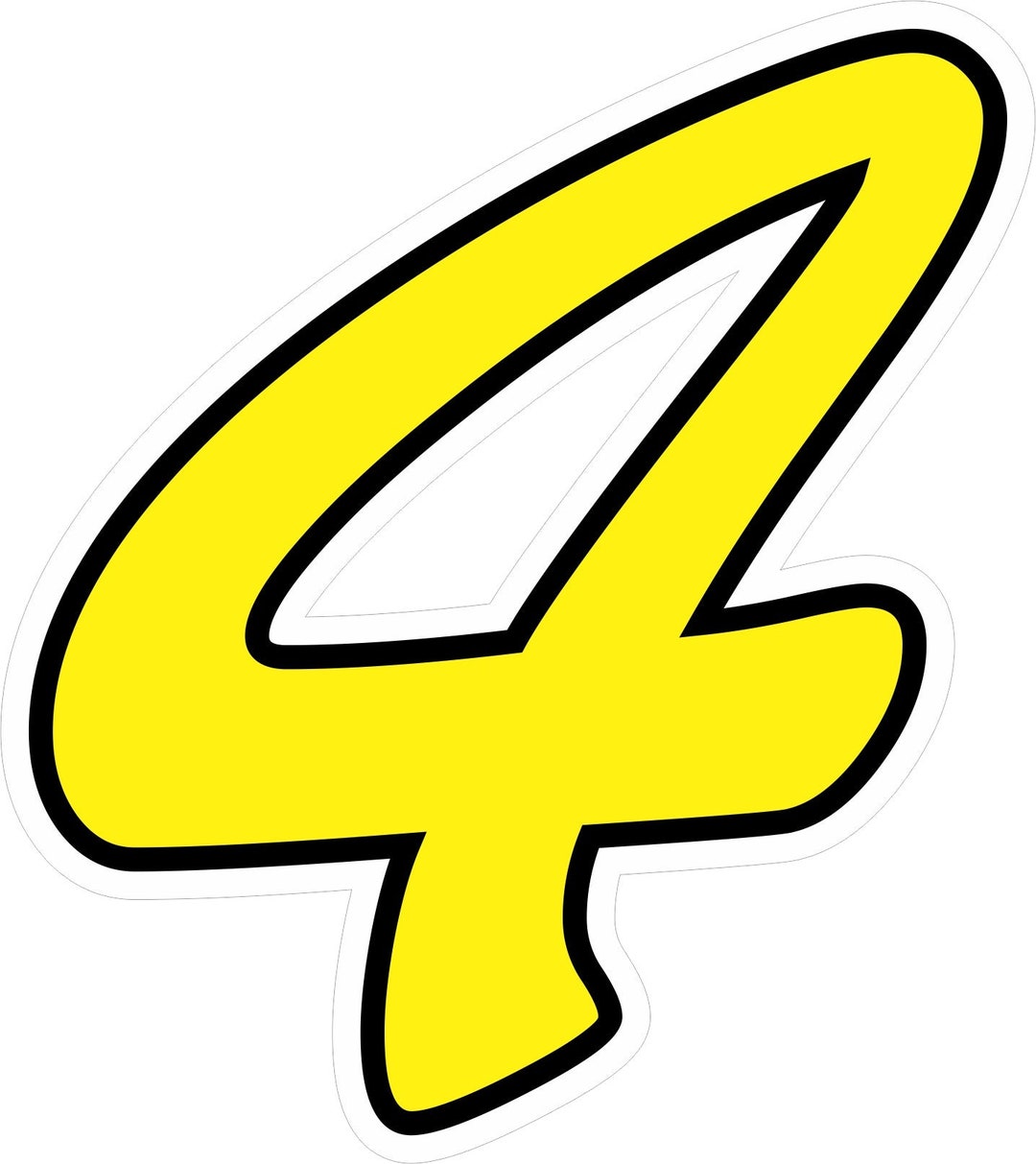 Number 4 - Racing Number - Vinyl Sticker Decal - Movie Full Color CAD ...