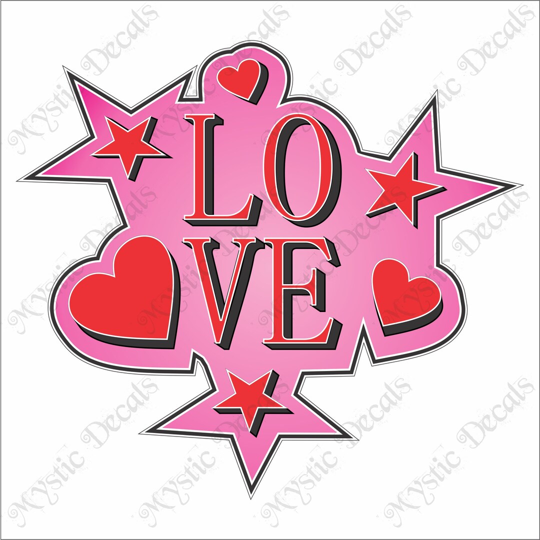 Love Vinyl Sticker Decal Full Color Car Laptop - Etsy