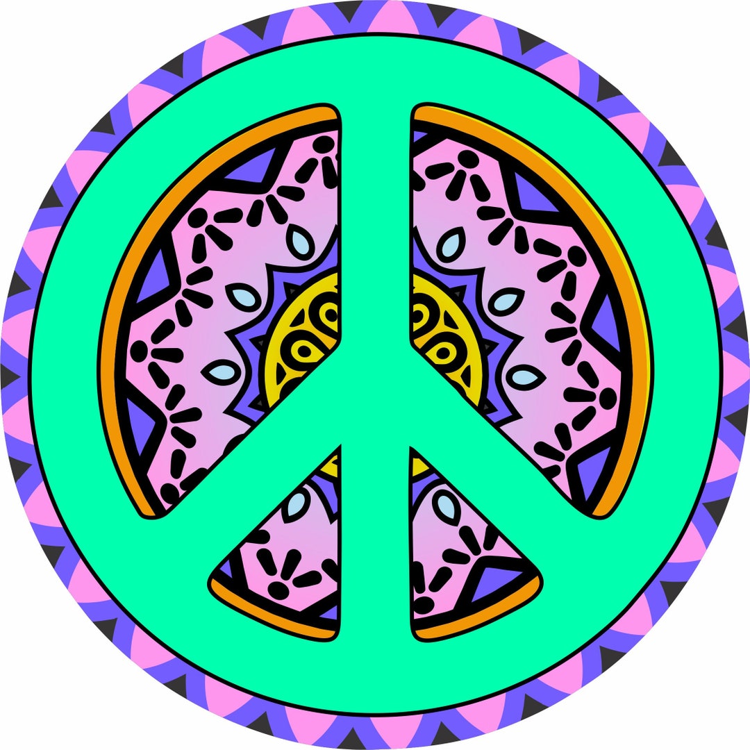 Peace Sign Mandala - Vinyl Sticker Decal - Full Color Cad Cut - Etsy