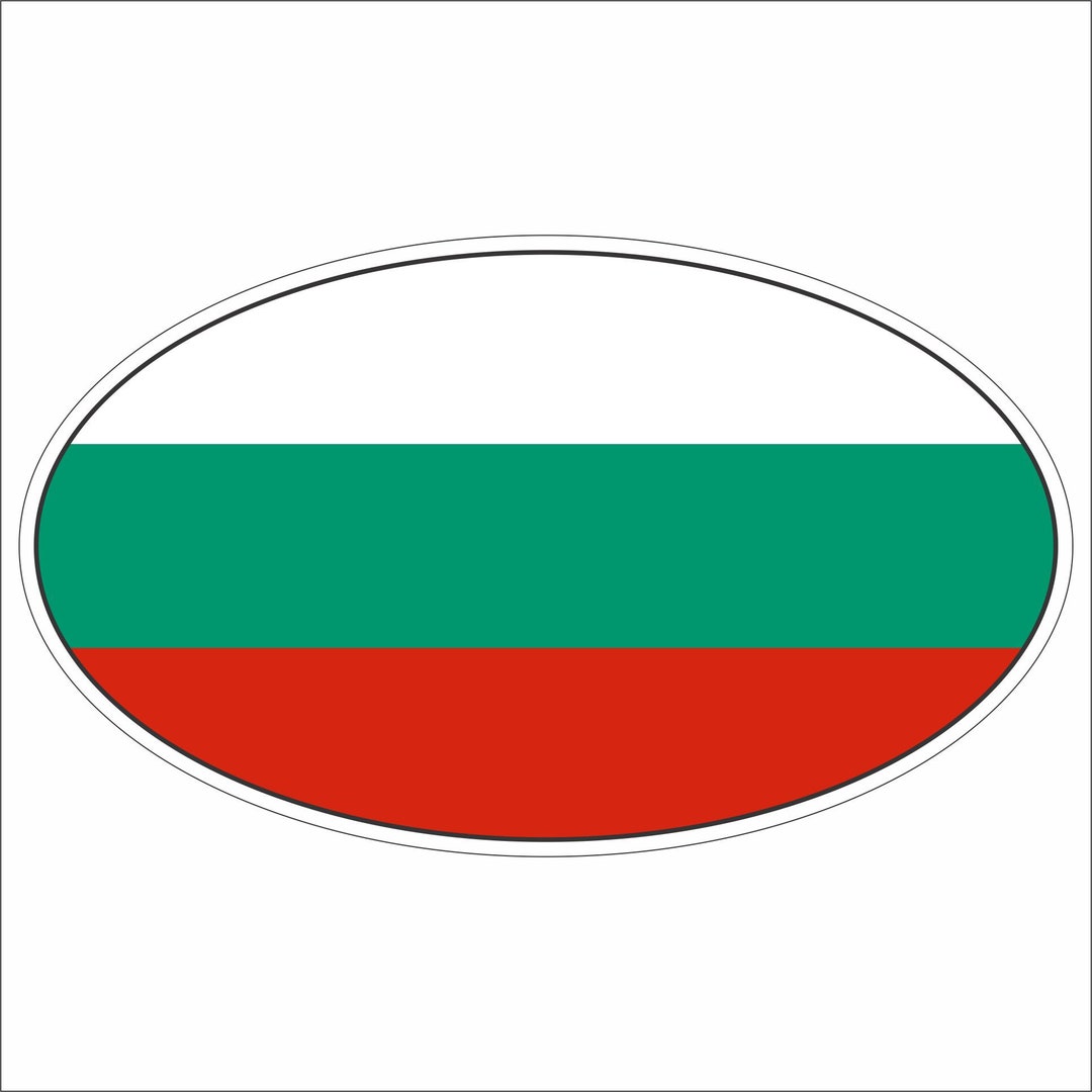 Bulgaria Ovel Flag - Vinyl Sticker Decal - Full Color - World Flags Car ...