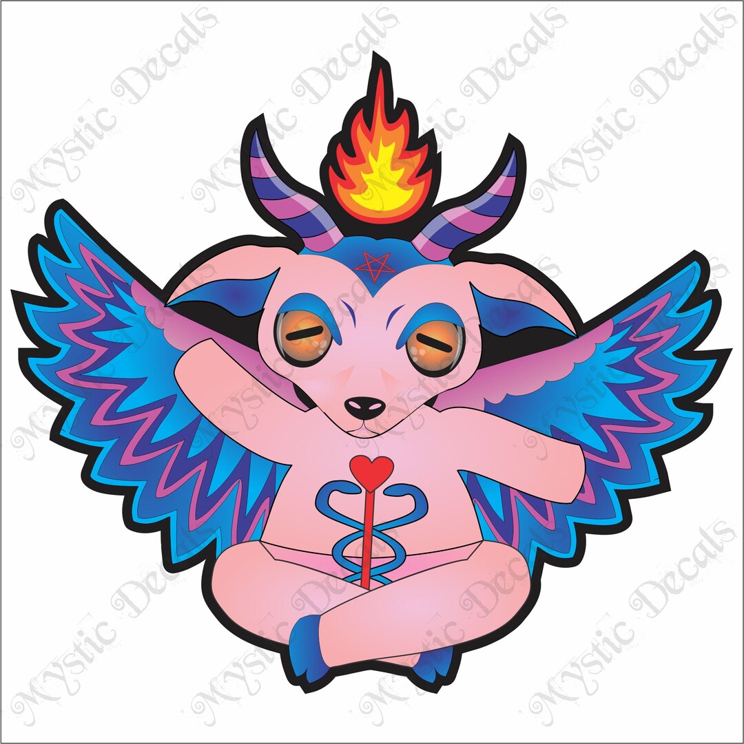 Baby Baphomet Pink Original Art Vinyl Sticker Decal Cute Laptop Phone ...