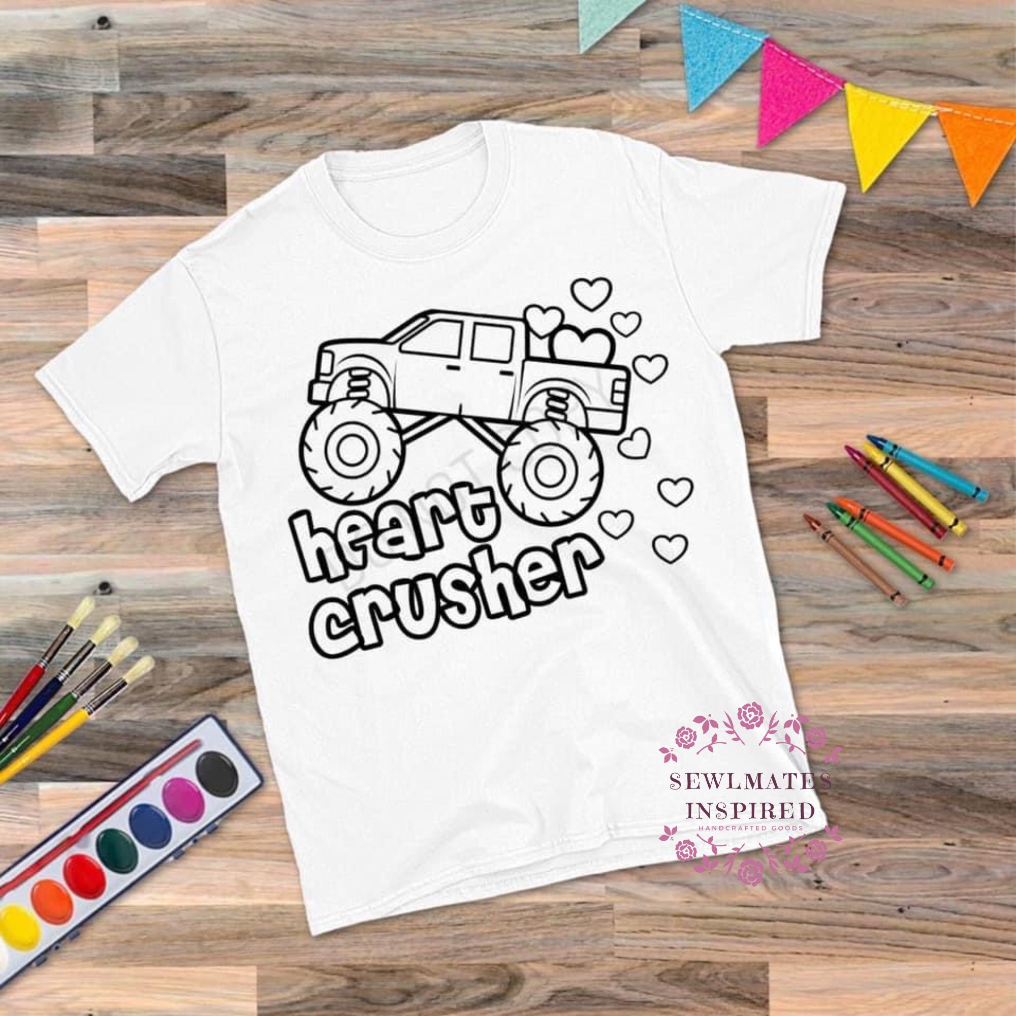 Coloring T-shirts for Children Valentine Coloring Shirts for Boys and ...
