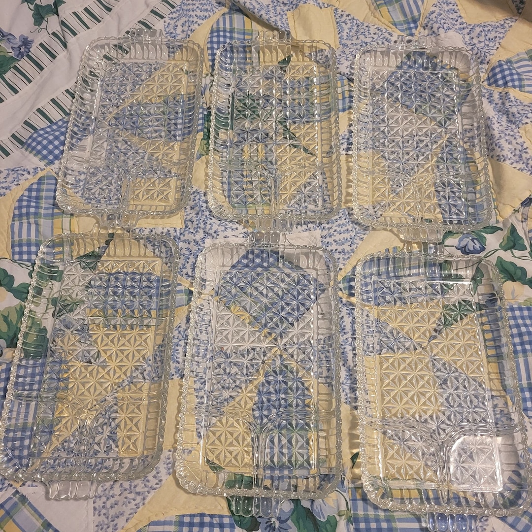 Six Beautiful Vintage Decorative Glass Fancy Luncheon Plates - Etsy