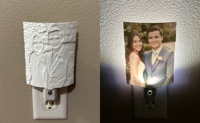 Custom Color Lithophane Night Light - 3D Printed - Etsy
