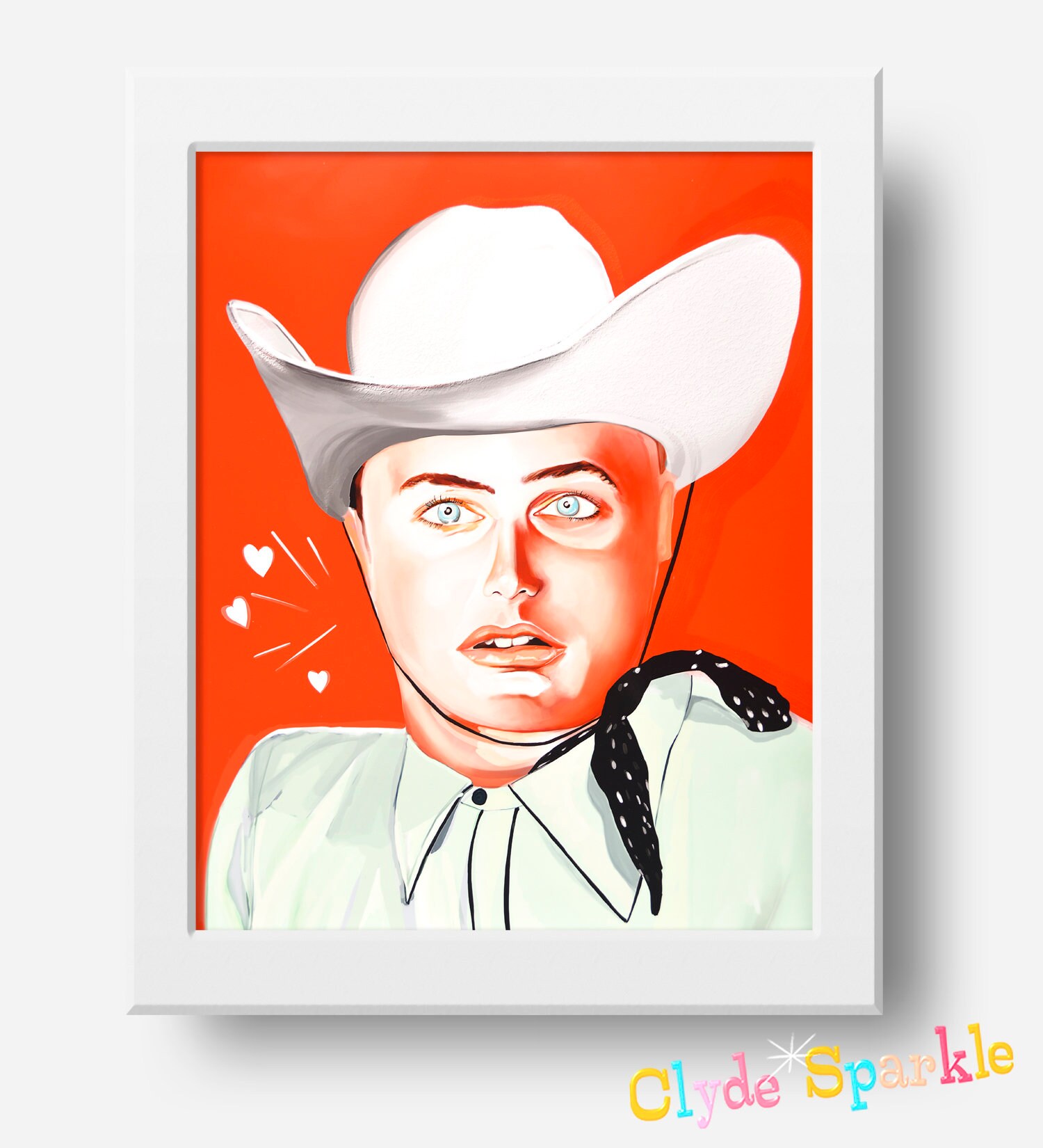 Over the Moon Over You Art Print Hypno Attraction Cowboy - Etsy