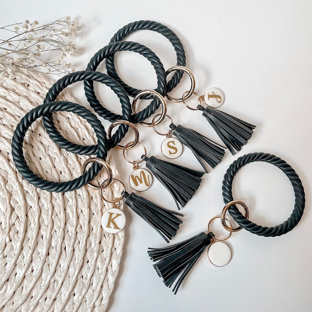 Twisted Personalized Silicone Keychain Wristlet With Non-peeling Letter ...